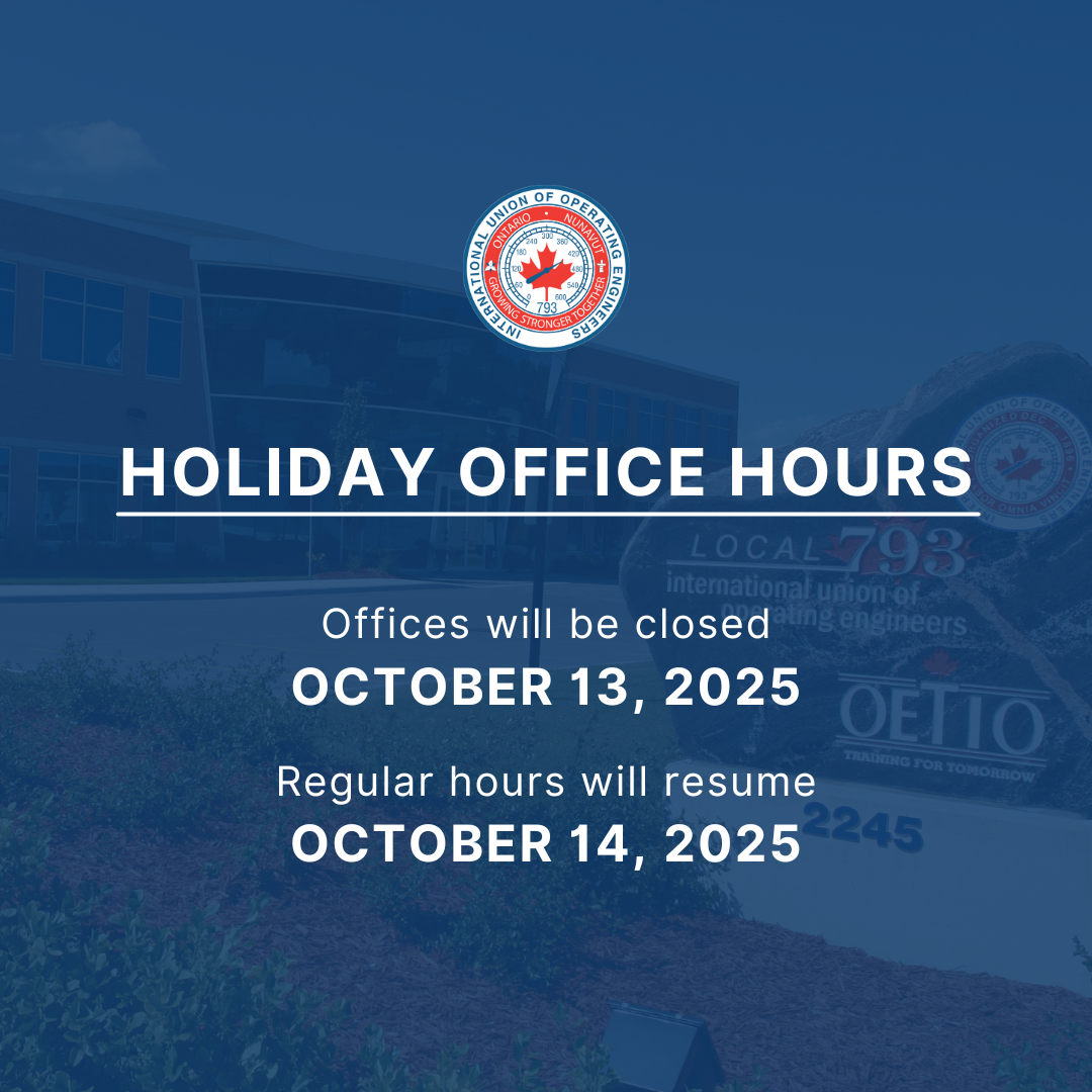 Offices Closed for Thanksgiving Long Weekend – IUOE Local 793