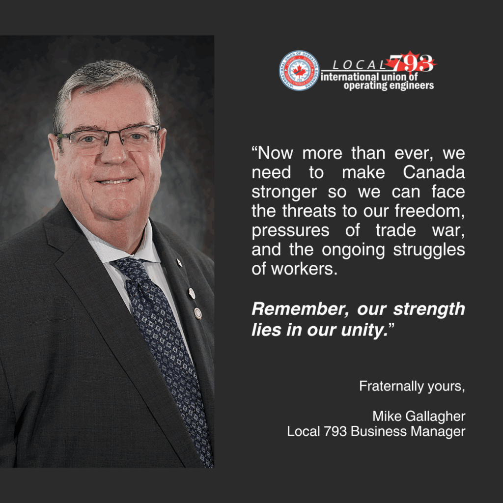 Labour Day Message from Business Manager Mike Gallagher – IUOE Local 793
